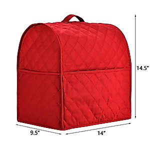 Stand Mixer Cover compatible with Kitchenaid Mixer, Fits All Tilt Head & Bowl Lift Models,Pure Cottot,Fine, Soft, Not Easy to Fade, Not Easy To Pilling. (Fits for 4.5-Quart and All 6-Quart, Red)