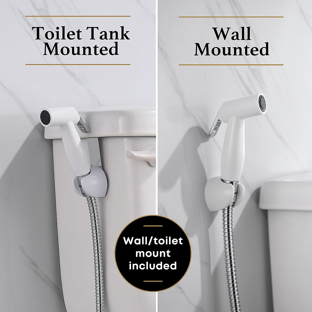 Purrfectzone Luxury Bidet Sprayer for Toilet, Handheld Bidet Sprayer Kit, Easy-to-Install Toilet Bidet Sprayer Set, Hand Held Bidet with Adjustable Flow, Cloth Diaper Sprayer