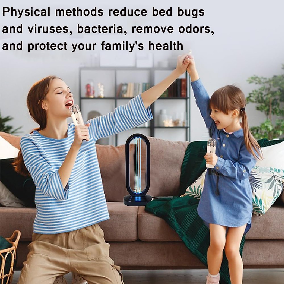 Lumivyx Haloclean Uv - Official Flagship, Uvo254 Powered Home Disinfection Tower, Lumivyx Haloclean UV, Cleans The Bedroom and Provides Lighting (3Pcs Black)