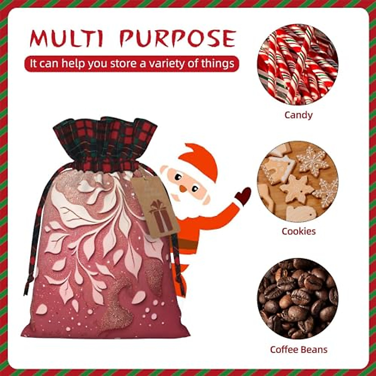 Yioniii a mandala pattern on purple velvet background pattern Christmas Gift Bags Santa Sack with Drawstring, String Backpacks for Gifts Treat and Candy，Purple,S