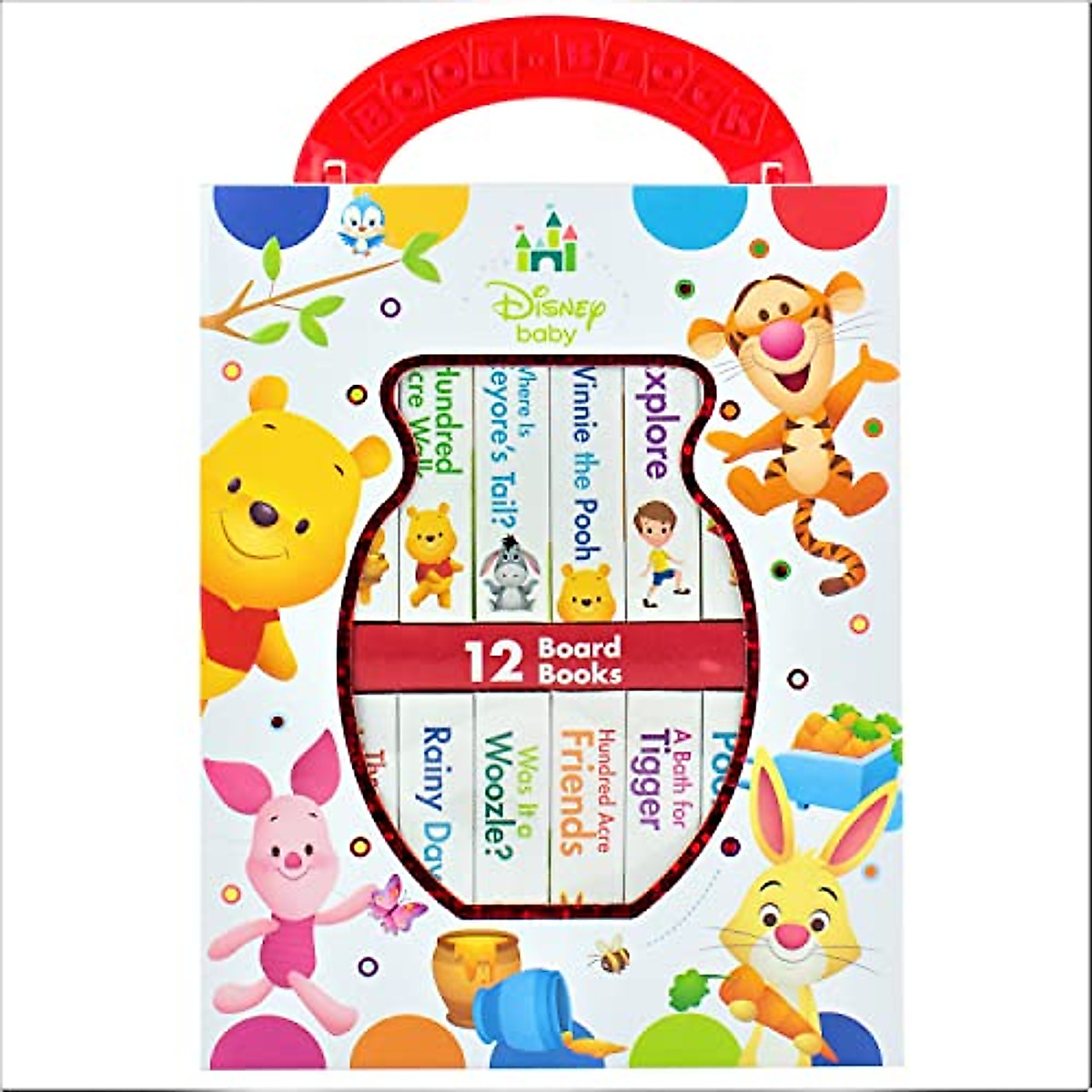 Disney Baby: Winnie the Pooh - My First Library - 12 Board Book Set - First Words, Counting, and More! - PI Kids