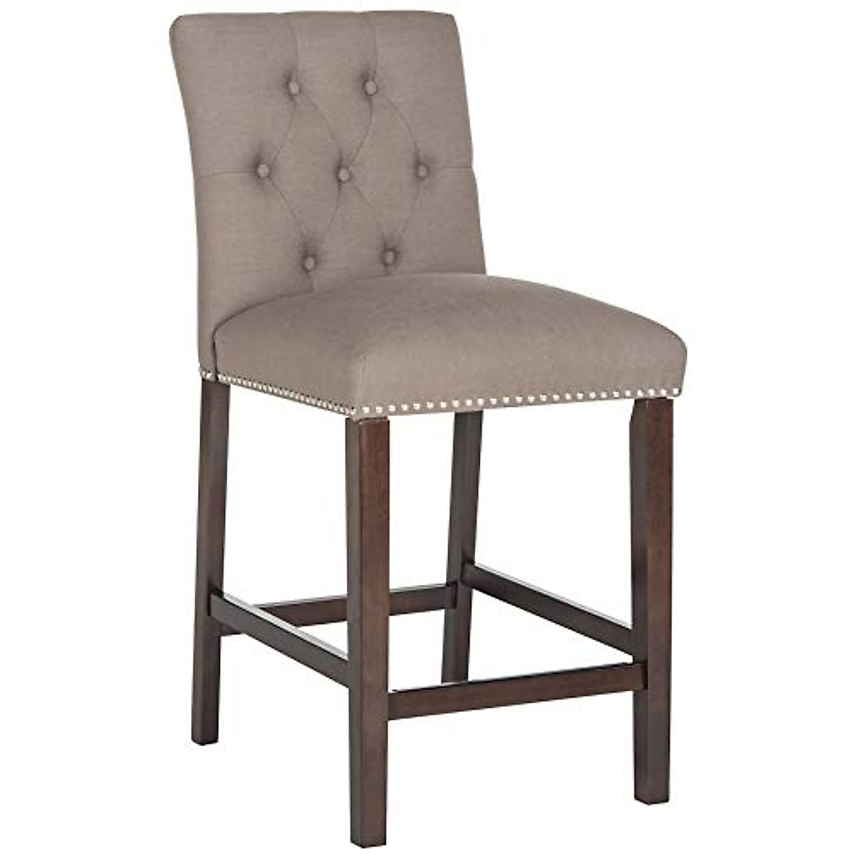 Safavieh Home Collection Norah Dark Taupe and Espresso Counter Stool (Set of 2)