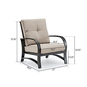 Ulax furniture Outdoor Club Chairs with Sunbrella Cushion Set of 2 - Ideal for Patio Conversations and Bistro Lounging