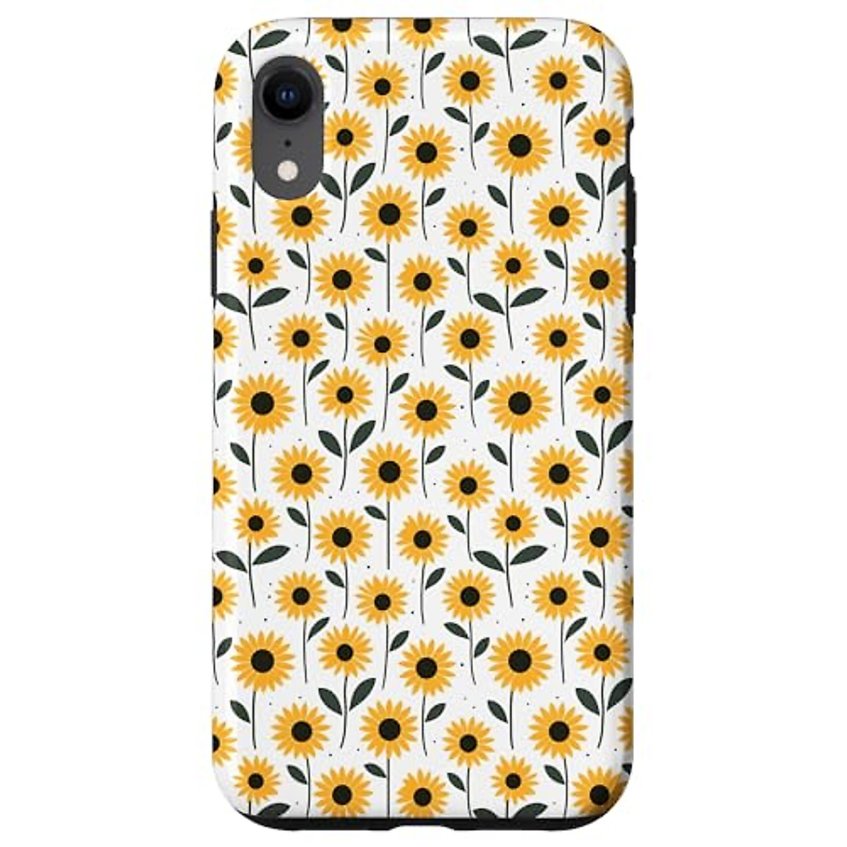 iPhone XR Yellow Sunflower Pattern Floral Garden Sun Flowers Aesthetic Case