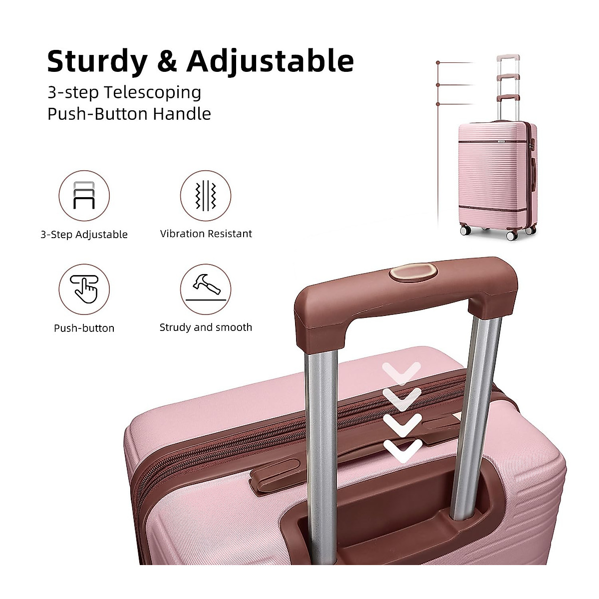 Lulusail Luggage Sets 6 Piece with two Cosmetic Case, Expandable(Only 28 & 24") Hardside Luggage with 360° Spinner Wheels, Durable Luggage Set Clearance For Women Men, Rose Gold