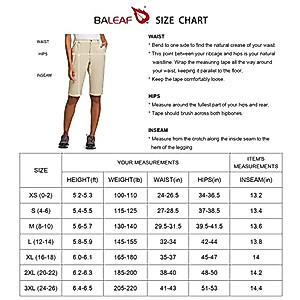 BALEAF Women's Hiking Shorts Bermuda Long Knee Length Quick Dry Stretch Elastic Waist for Camping, Travel Sage Green Size L
