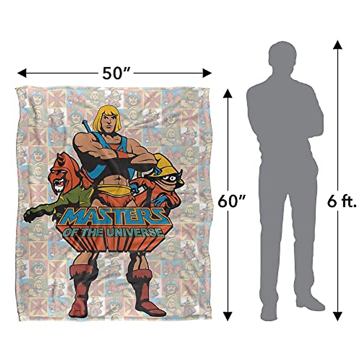 Masters of The Universe Heroes Officially Licensed Silky Touch Super Soft Throw Blanket 50" x 60"