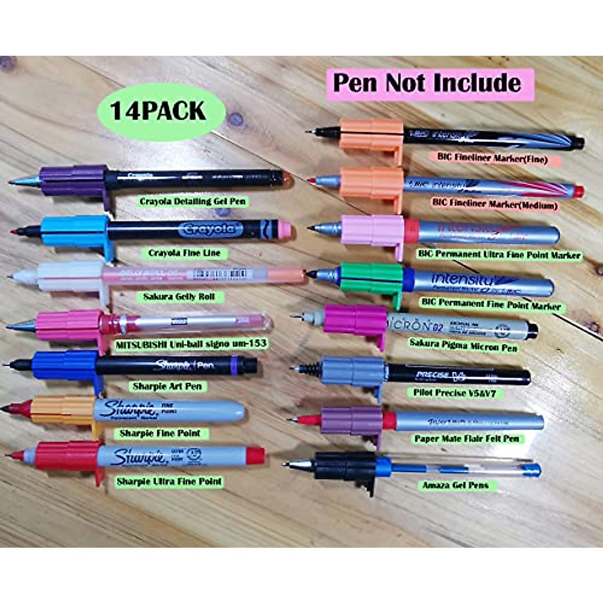 Pen Adapter Set Compatible with Cricut (Explore Air 3,Air 2,Air, and Maker 3,Maker), 14Pcs Pen Adapter Compatible with(Sharpie/Bic/Crayola/Sakura/Pilot/Paper Mate/Mitsubishi uni-Ball)