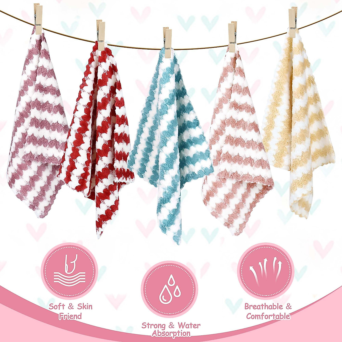 Nobgum 10 Pcs Guinea Pig Fleece Blanket,Rabbits Hamster Cage Liners, Washable Small Animal Pet Blanket Sleep Bedding Mats Bed Pad Cover Throw Bath Towels for Guinea Pig Hamster Ferrets 5 Color