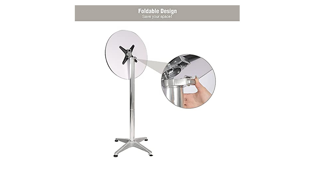 REDCAMP Adjustable Bar Table - Flip-Up Top for Easy Storage