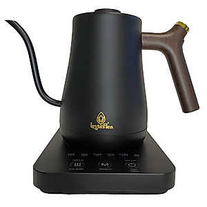 Gooseneck Electric Kettle Leyla's Ultra Fast Boiling Water, Kettle with 5 Variable Presets, 100% Stainless Steel, Leak-Proof Design, Boil-Dry Protection 1L, Matte Black