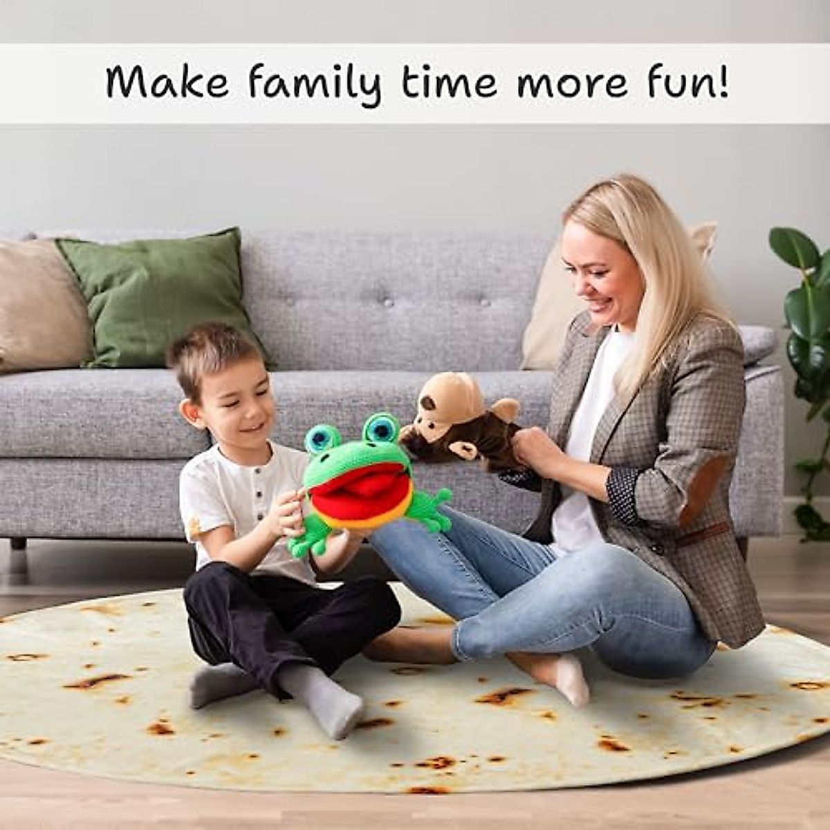 PAVILIA Burrito Tortilla Blanket, Double Sided Taco Flour Wrap Novelty Throw for Kid Boy Girl Teen, Realistic Food Blanket, Funny Gag Gift for Birthday, Beige Flour 47in