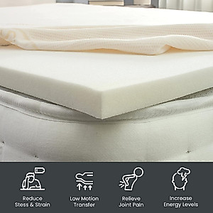Nutan 1-inch Breathable Foam Mattress Topper for Orthopedic Support, Premium Supporting Bed Pads with Luxurious Softness, Comfortable Bed Toppers for Back Pain and Better Sleep, King, White