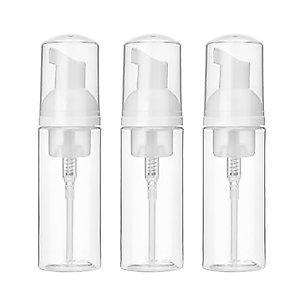 3PCS 2 Oz Foam Bottles, Empty Foam Pump Dispenser, Shampoo Foam Pump Bottles, Foaming Soap Pump for Travel Cleaning Hand Soap, Cleanser, Shampoo（60 Ml, Clear）