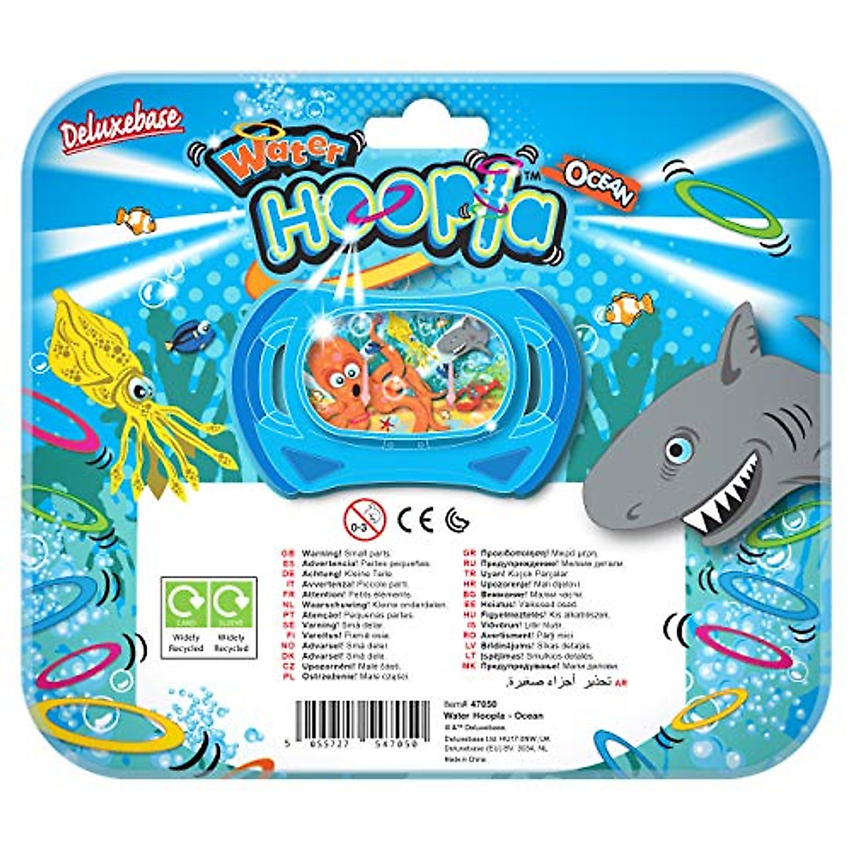 Water Hoopla Shark & Octopus from Deluxebase. Sea Life Themed Handheld Ring Toss Games for Kids. Portable Retro Mini Arcade Games. Great for Travel Toys, Mini Games and Party Favors.