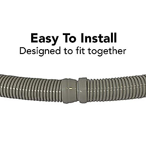 Puri Tech 9 Pack Universal Swimming Pool Cleaner Suction Hose 48 Long Grey Color for Hayward Navigator, Pool Vac Ultra, AquaBug, Polaris ATV and More