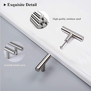 Probrico Kitchen Cabinet Drawer Handles and Pulls Stainless Steel (T-Knob, 10 Pack), T Bar Cabinet Knobs