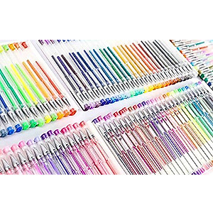 feela 360 Colors Gel Pens Set 180 Unique Gel Pen Plus 180 Refills for Adult Coloring Books Drawing