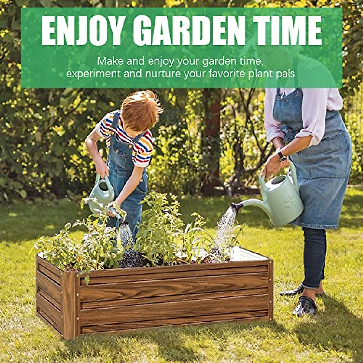 SnugNiture Galvanized Raised Garden Bed 6x3x1FT Outdoor Large Metal Planter Box Steel Kit for Vegetables, Flowers, Herbs, and Succulents