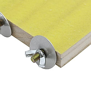 T Tulead 2PCS Wood Bird Perch Stand Platform Cage Accessories Multifunctional Parakeet Parrot Perch Stand (Blue,Yellow)