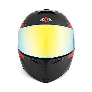 Orthrus Modular LED Full Face Motorcycle Helmet - DOT Approved, Flip-Up Dual Visor Design for Motorbikes, Street Bikes, Mopeds, Racing, Commuting - Unisex Adult
