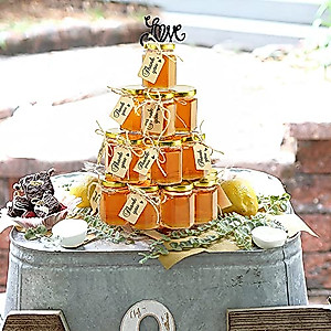 40 Pack Small Glass Honey Jars with Lids for Wedding Favor, Baby Showers, 3 Oz Airtight Glass Canning Jars with Lids, Hexagonal Glass Jars for Spice, Candy, Jam, Waterproof Stickers