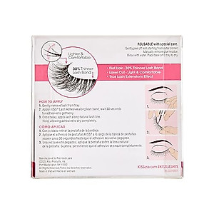 KISS Lash Couture Luxtension, False Eyelashes, Russian Volume', 16 mm, Includes 1 Pair Of Lash, Contact Lens Friendly, Easy to Apply, Reusable Strip Lashes