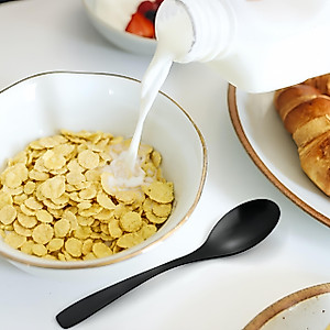 Matte Black Silverware Set - DENEAR 40 PCS Stainless Steel Flatware Set Service for 8, Durable Tableware Set Kitchen Utensil Set, Satin Finish Cutlery Set For Home and Restaurant, Dishwasher Safe