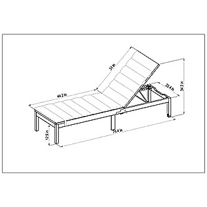 Amazonia Regatta Patio Chaise Lounger | Durable outdoor furniture with Teak Finish | Grey Cushion