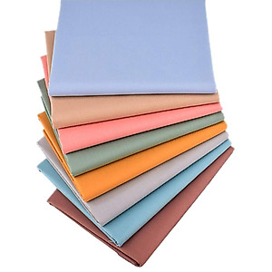 ZGXY Fabric, 8 pcs/lot Fat Quarter Fabric Bundles Top Cotton 20" x 20" (50cm x 50cm) Quilting Cotton Craft Fabric, Pre-Cut Squares Sheets for Patchwork Sewing Quilting Crafting, Bright Solid Color