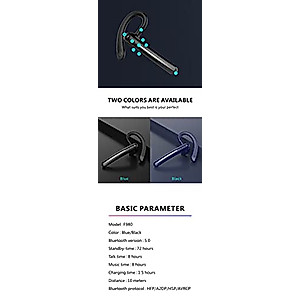 2022 Newest Bluetooth Headset with Microphone Best Blue Tooth Earbuds with Mic for Cell Phones - Noise Canceling