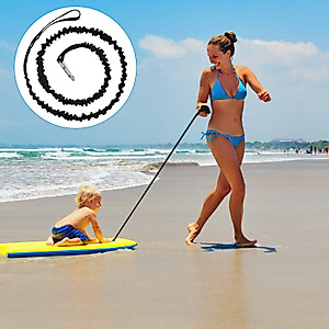 Sumind 4 Pieces Kayak Paddle Leash Kayak Rod Leash Kayak Paddle Lanyard Stretchable Coiled Lanyard Leash Kayak Accessories for Kayak and Paddles (Black)