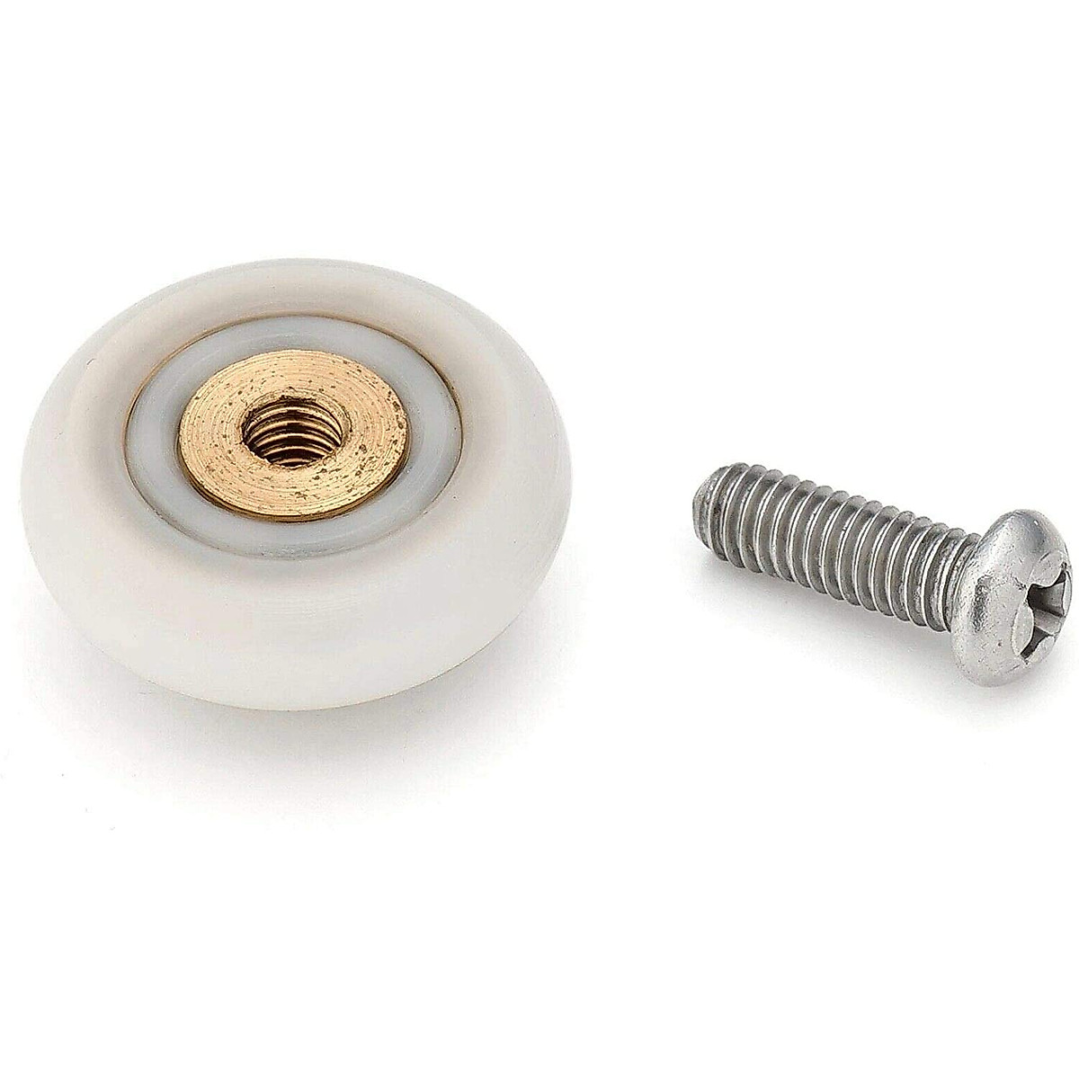 Set of 4 Dia 19mm Stainless Steel Shower Door Wheels Rollers Runners, White, 19mm x 5mm (Stainless steel-4PCS)