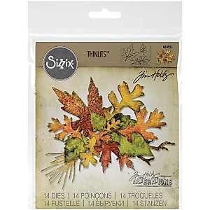 Sizzix 660955 Thinlits Die Set, Fall Foliage by Tim Holtz, 14/Pack
