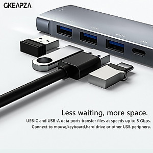 USB C Adapter Docking Station for iPad Pro M4 M2 M1,USB-C Multiport Adapter with 4K HDMI,3.5mm Jack,USB C PD,3 USB3.0,SD/TF Card Slot,for iPad Air iPad Mini MacBook iPhone 15