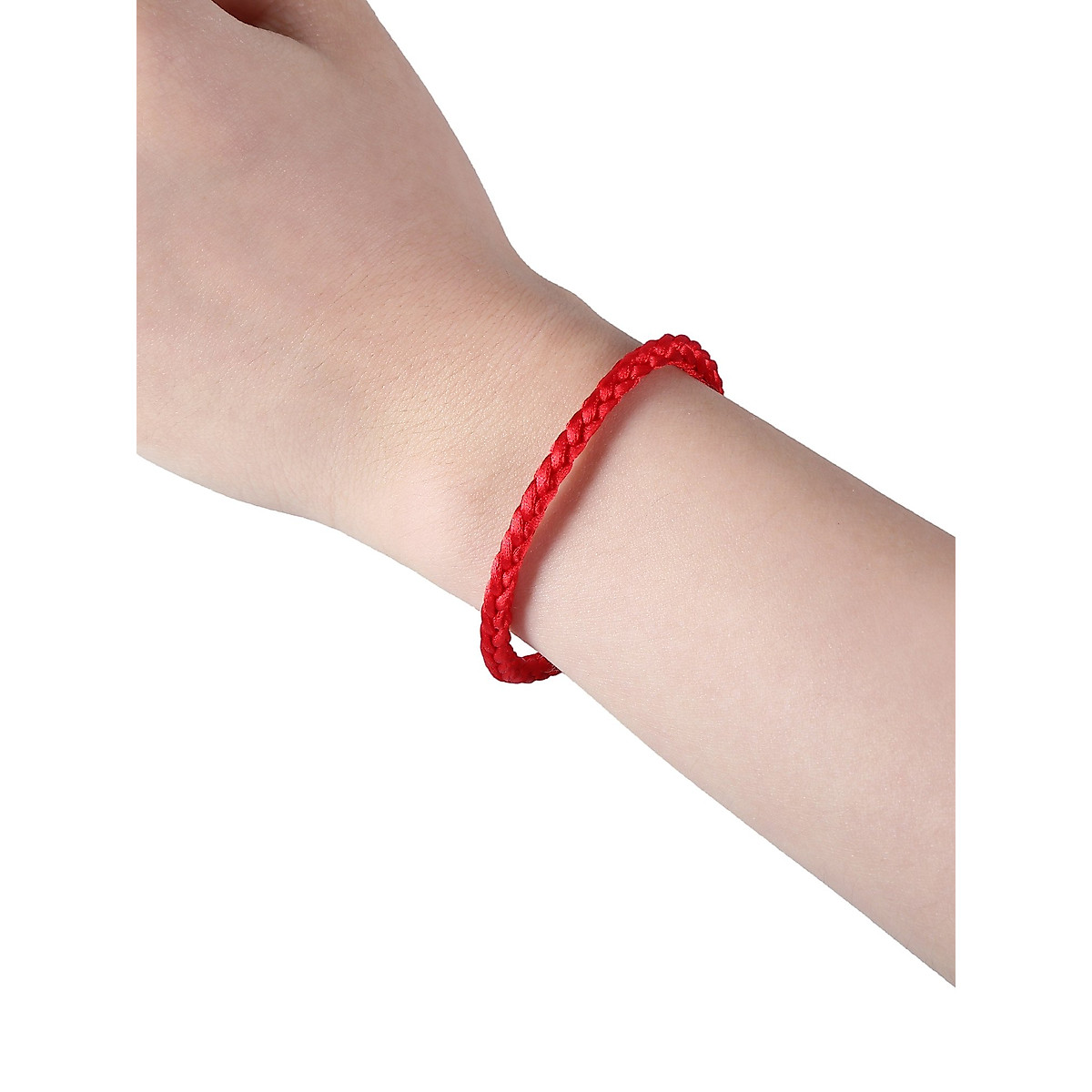 Gejoy 12 Pieces Handmade Kabbalah Red String Bracelet Adjustable Luck Bracelet with 2 Pieces White Bead for Success