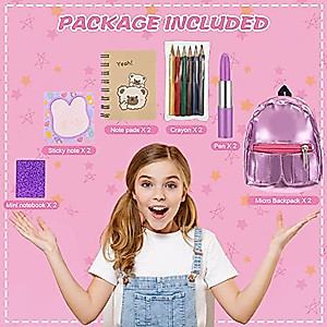 Mini Doll Backpack Mini Dolls School Bags Micro Backpack Mini Backpack DollToys with Mini Supplies Micropacks Mini Doll Accessories Toy Surprise with 10 Stationary Surprises Inside for Doll Play Sets