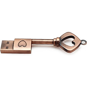 128GB USB 2.0 Flash Drive Metal Heart Key Ring Shape Waterproof Keychain USB Pen Drive Memory Stick Thumb Drives Pendrive