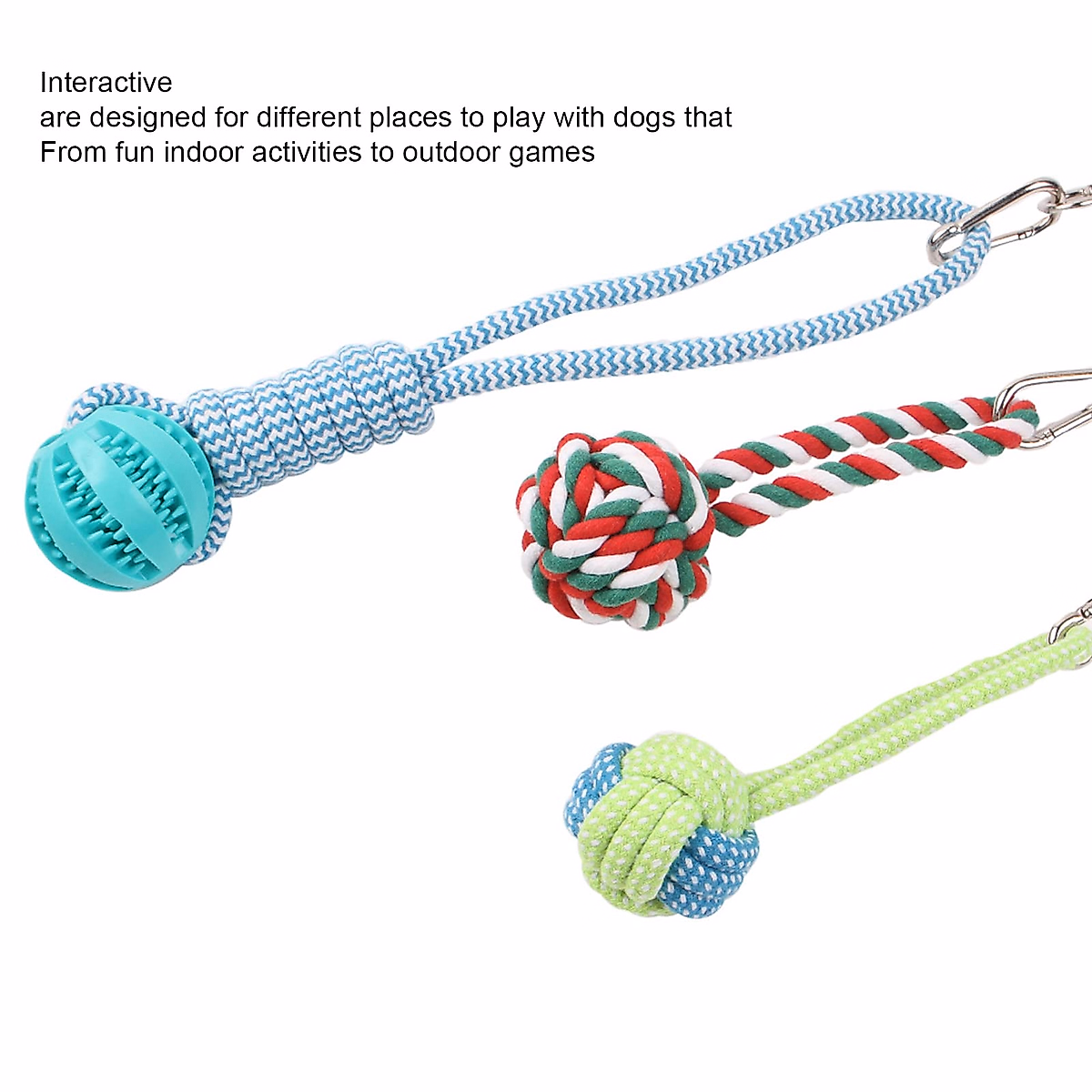 JOROBURO Pet Chew Toys Rope, Interactive Durable Teeth Grinding Clean Teeth Cotton Pet Chew Toys, Dog Bungee TugTraining Dental Cleaning Chew Toys for Dogs Puppy Pets(Black)