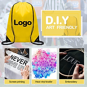 Shappy 100 Pcs Drawstring Backpack Bulk Sports Drawstring Bags Gym Cinch Bag Polyester Drawstring Bag for Men Women (10 Colors)