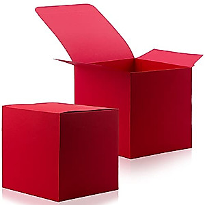 15 Pcs Red Gift Box, 6 x 6 x 6" Gift Boxes with Lids for Presents, Recycled Kraft Paper Cardboard Boxes Favor Boxes Bridesmaid Proposal Boxes for Party, Wedding, Birthday, Crafting, Cupcake (Red)