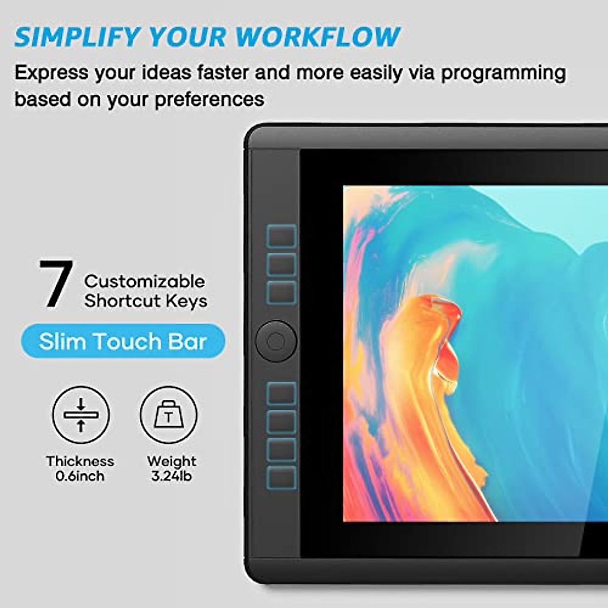 Drawing Tablet with Screen, 15.6'' XOPPOX Graphics Drawing Monitor Pen Display with 1080P Full Laminated Screen,Tilt 8192 Levels Battery-Free Stylus,Adjustable Stand,Compatible for Window/Mac