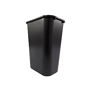 Rubbermaid Commercial 295700BK Deskside Plastic Wastebasket, Rectangular, 10 1/4 gal, Black (2)