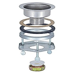 EZ-FLO Kitchen Sink Strainer with Flange and Die-Cast Slip-Joint Nut, Stainless Steel Fixed-Post Basket with 3-1/2 Inch to 4 Inch Opening, 30013
