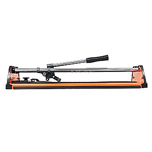 TILER 14 Inch Manual Tile Cutter, Professional Porcelain Ceramic Tile Cutter with Chrome Plated Solid Rails, Tungsten Carbide Cutting Wheel, Adjustable Fence Gauge, Anti-Skid Feet 8103E-2