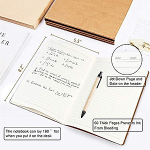 30 Pack Kraft Notebooks, A5 Feela 60 Lined Pages Notebooks and Journals for Women Girls Students Making Plans Writing Memos Office School Supplies, 8.3 X 5.5 in