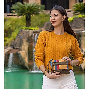 Myra Bag Midsummer Pouch Upcycled Cotton & Leather S-3078