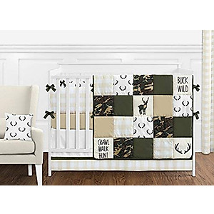 Sweet Jojo Designs Solid Dark Green Baby or Toddler Fitted Crib Sheet for Woodland Camo Collection