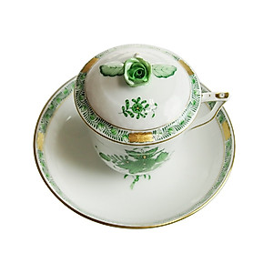 Herend AV Apony Green Herbal Tea Cup Saucer 705-0-09 [Parallel Import]