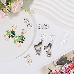 SUNNYCLUE 1 Box 12Pcs 3 Color Huggie Hoop Earrings Silver Leverback Earrings Findings Stainless Steel Earring Hoops French Earwire with Open Loop Leverbacks for Jewellery Making Women DIY Crafts